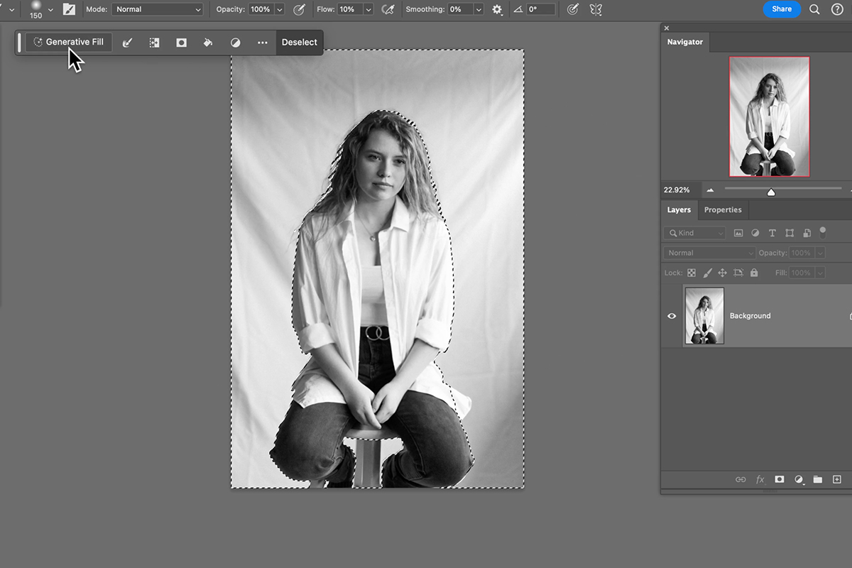 Clean Up Studio Backdrops Using AI in Photoshop - PHLEARN